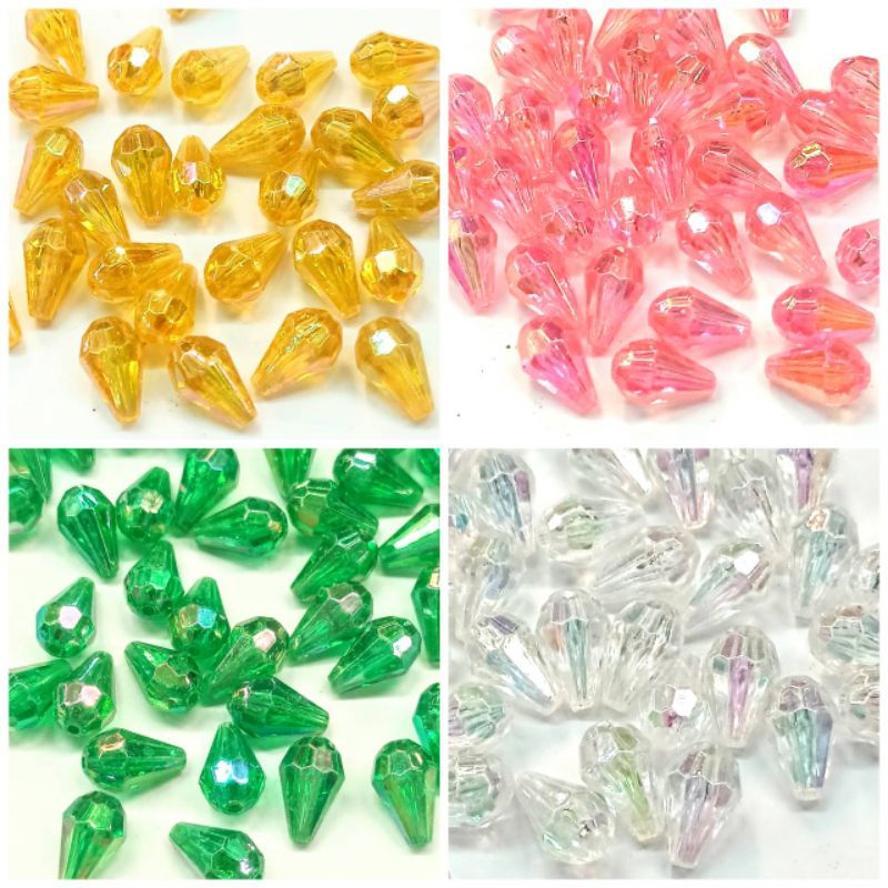 Rainbow Color Square Water Drop Beads Size 8x12mm. Very Beautiful ...