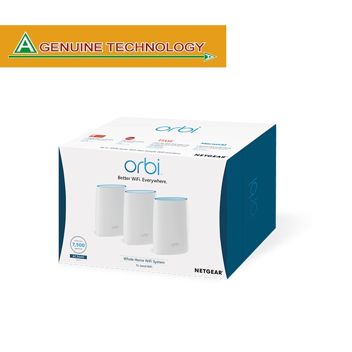 NETGEAR RBK53S Orbi High-performance AC3000 Tri-band Mesh WiFi System w ...