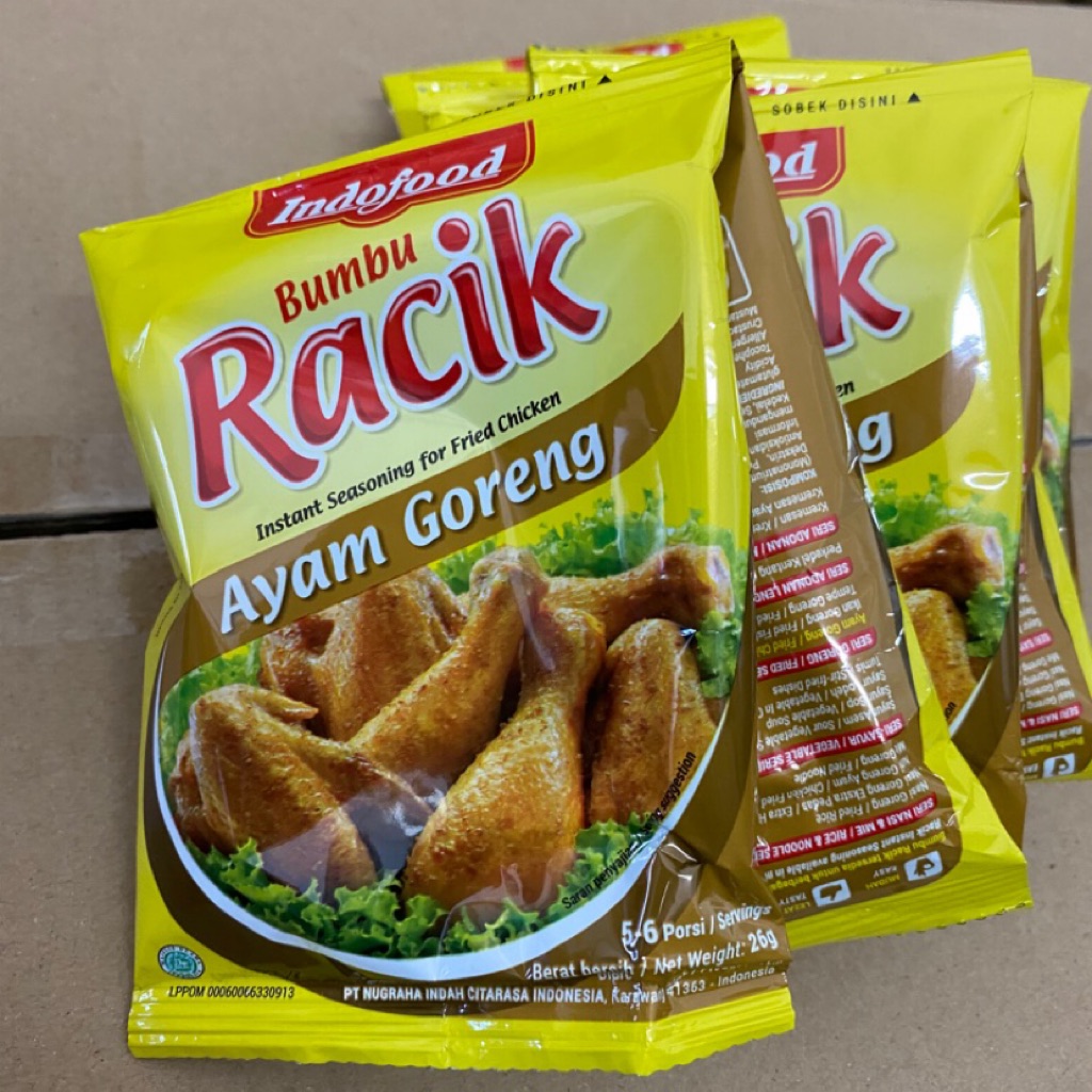 [10 sachet] Indofood Bumbu Racik Ayam Goreng - 26g x 10 sachet | Shopee ...