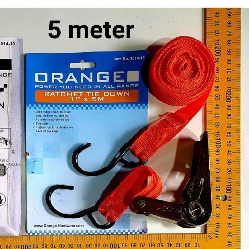 Orange RATCHET TIE DOWN 1" x 5M - RATCHET STRAP ORANGE GOODS TIE ...