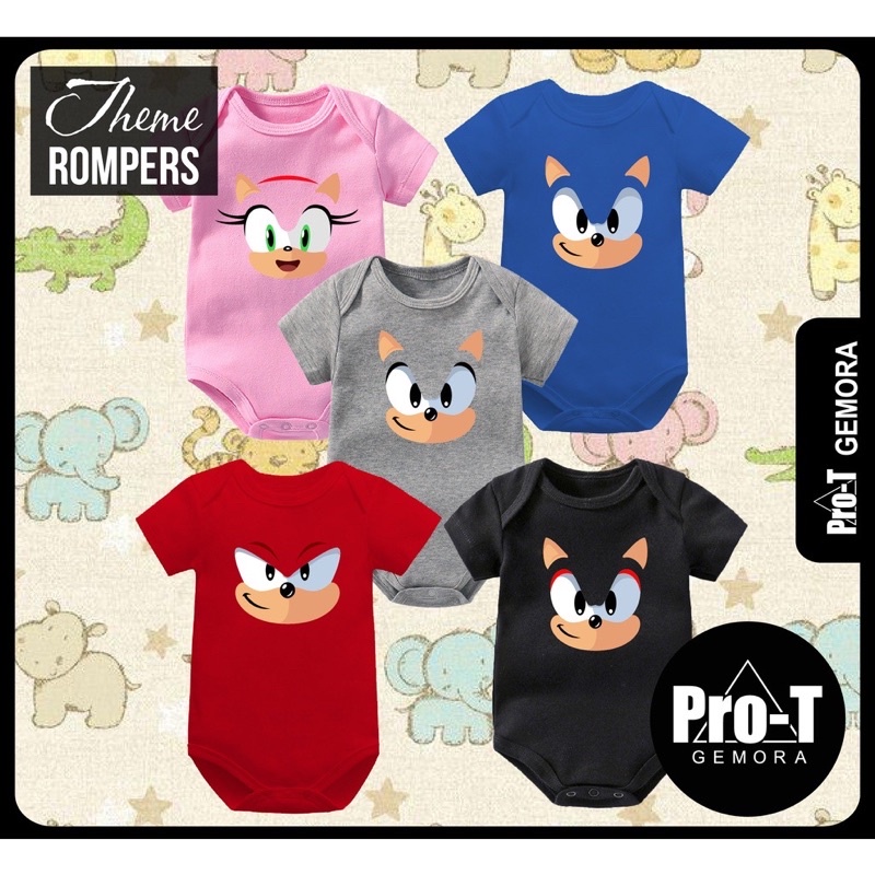 Sonic The Hedgehog Baby Rompers (Sonic/Amy/Knuckles/Shadow) Cartoon ...