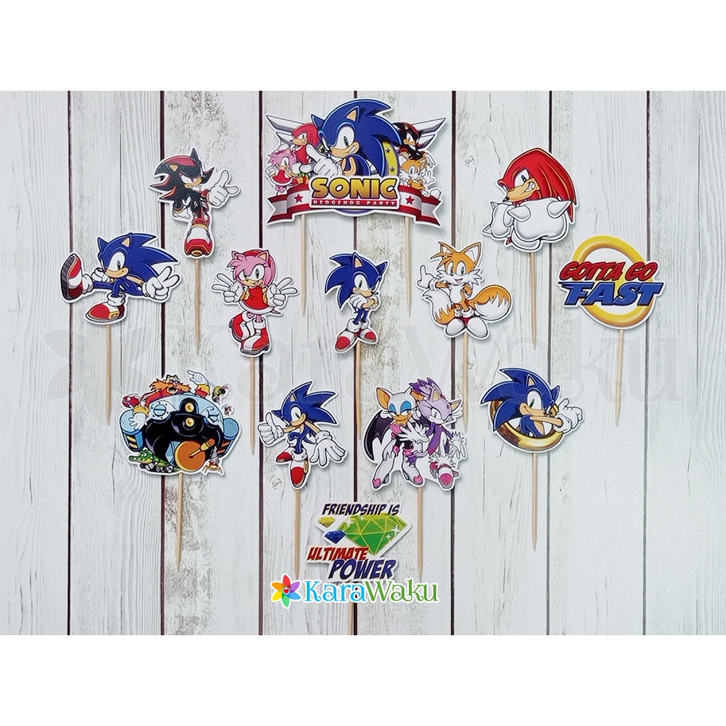 Sonic The Hedgehog Birthday Cake Topper - Knuckles Shadow Eggman Amy ...