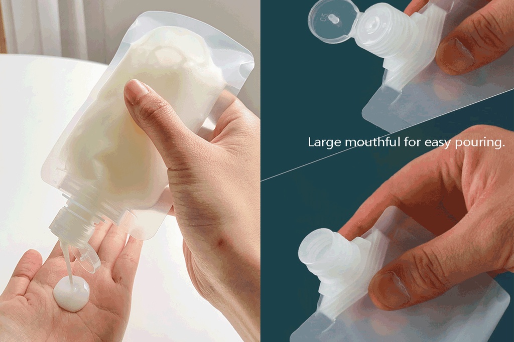 NEW 100/50/30ML Transparent Matt Shampoo Lotion Storage Bags / Travel ...