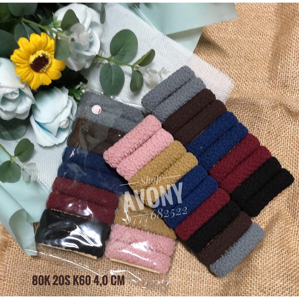 Set of 20 plain hair elastics - good quality hair elastics (d = 4.0 cm ...