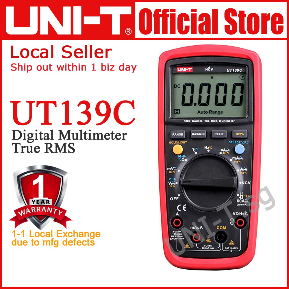 Uni-T UT139C True RMS Digital Multimeter | Shopee Singapore
