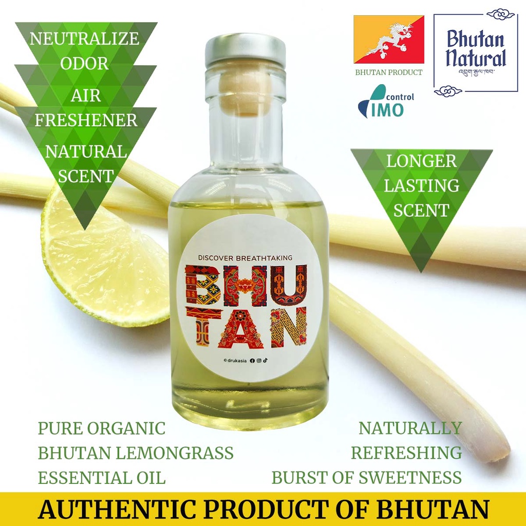 Bhutan Natural Mosquito Repellent Lemongrass Reed Diffuser 100mL (5 ...