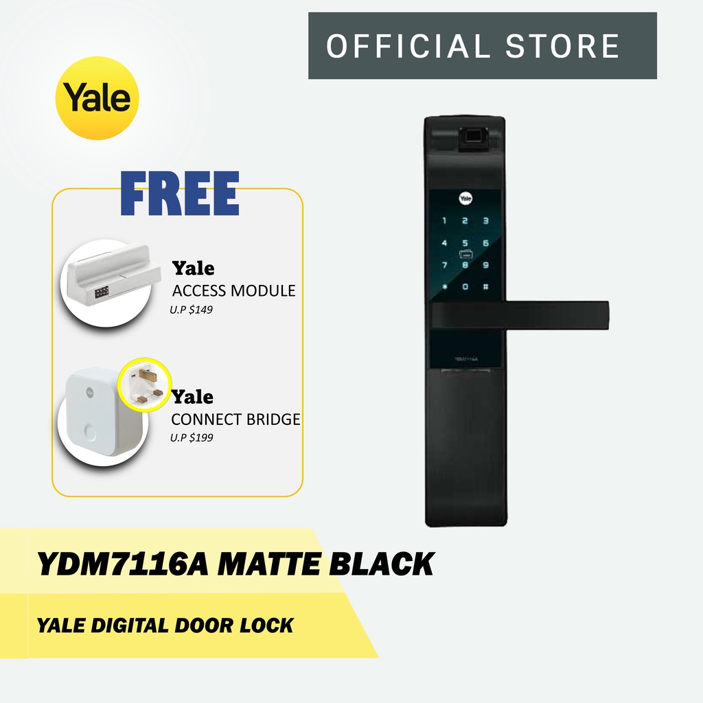 Yale YDM7116A Biometric Digital Door Lock (Matte Black) (COMES WITH ...