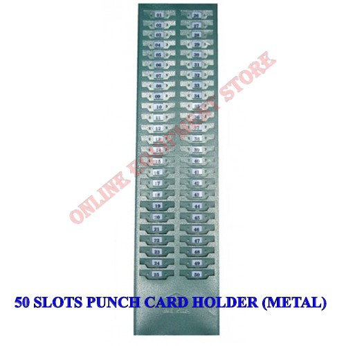50 COLUMN PUNCH CARD RACK METAL / PUNCH CARD HOLDER METAL / 50 SLOTS ...