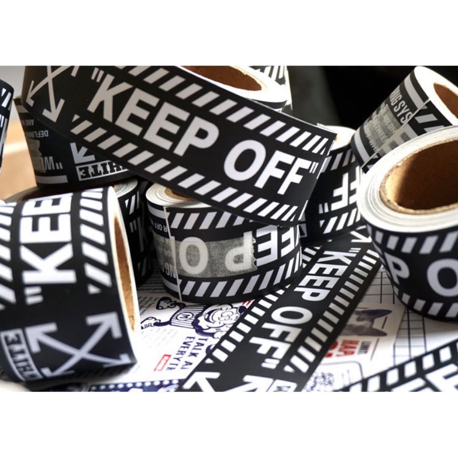 KEEP OFF (OFF-WHITE brand) Black Warning Vinyl Decal STICKER Roll (5m ...
