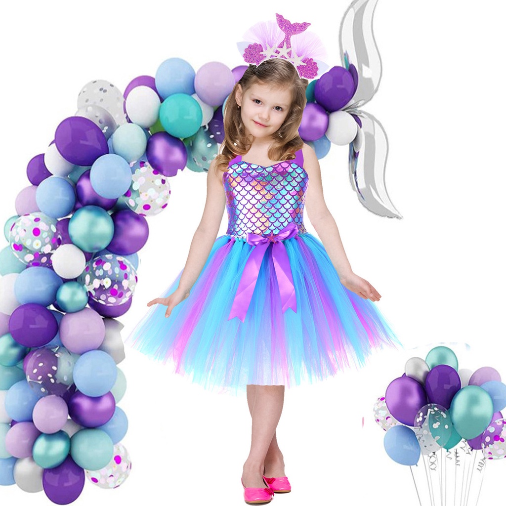 Little Mermaid Princess Dresses for Girls Kids Tutu Dress for Mermaid ...