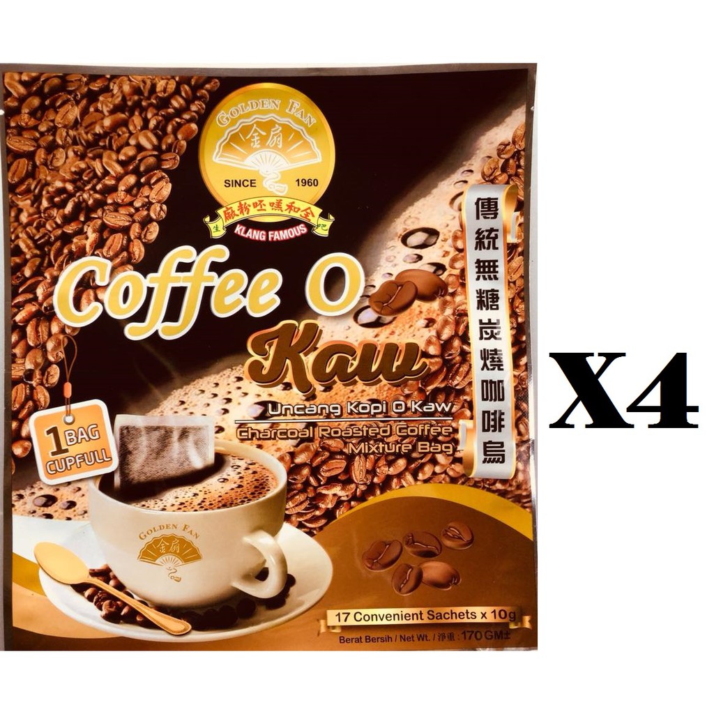 4 PACK OF KOPI O KAW CHUAN HOE COFFEE O [17 SACHET X 10 GRAM ]/4 Packs ...
