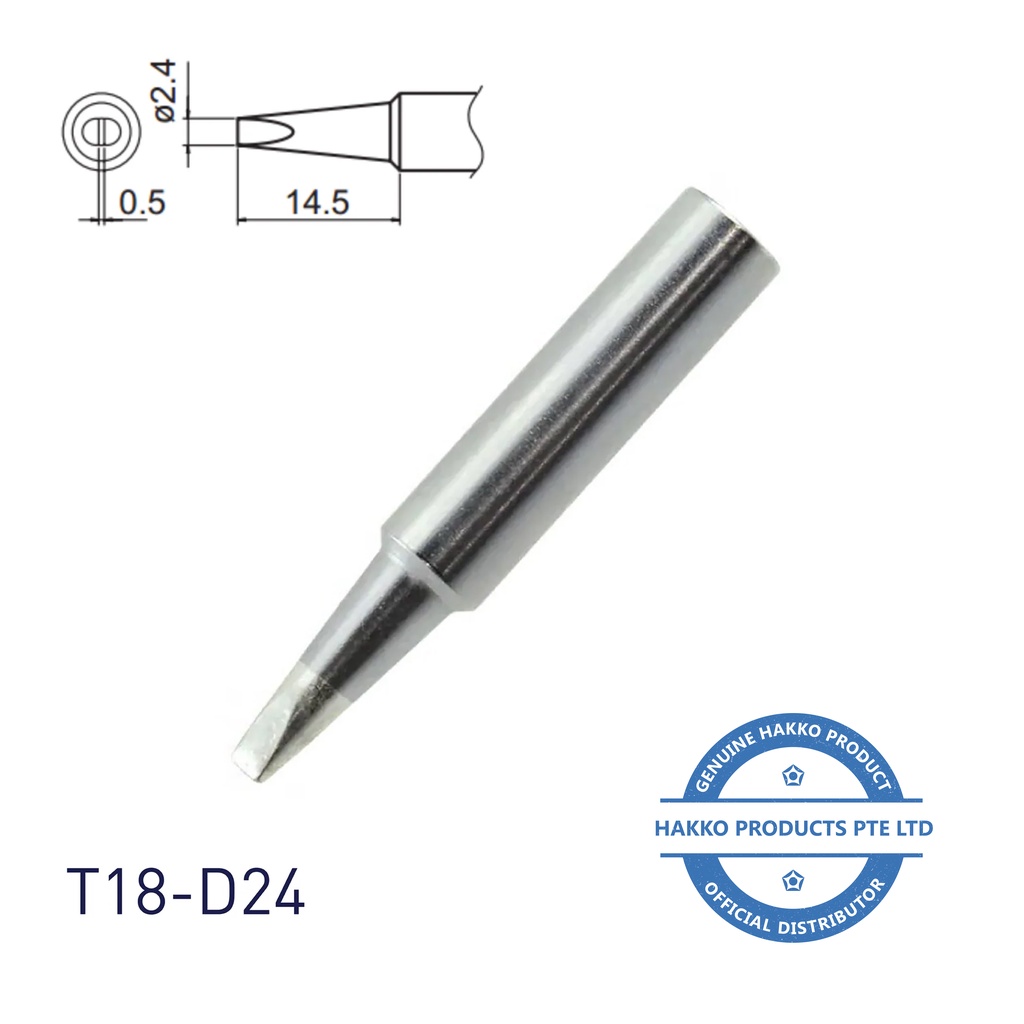 HAKKO T18-D24 Soldering Tip Shape D |Soldering Iron Tip Solder Tool Replacement Tip Repairs Lead ...
