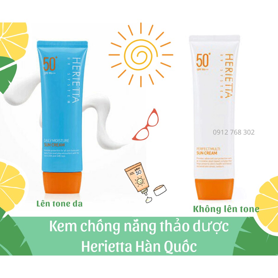 Korean Herietta Welcos herbal sunscreen SPF 50+ PA++++, genuine product ...