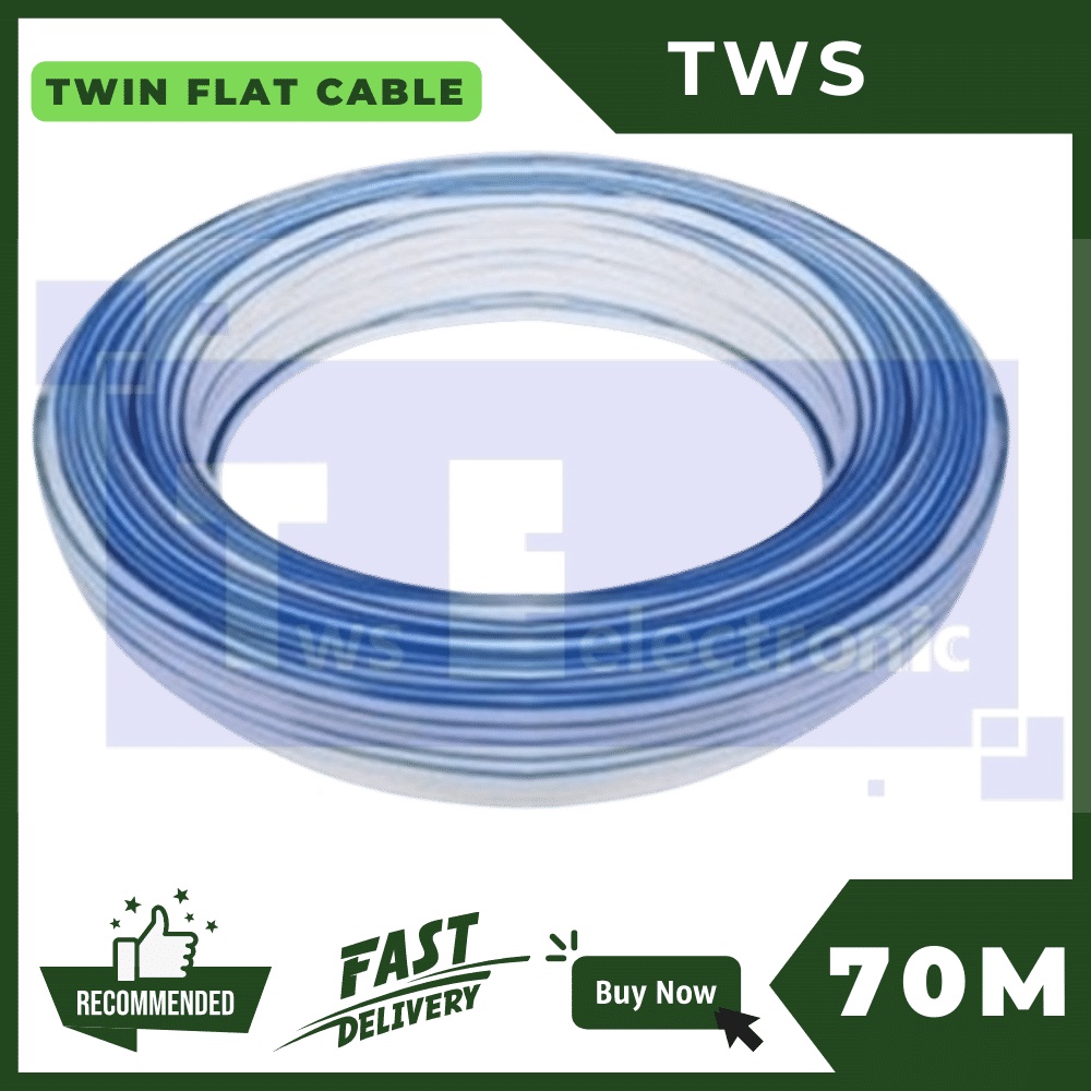 TWS TWIN FLAT CABLE 23/0.14 X 2C MULTIFUNCTION 2 CORE SPEAKER WIRE ...