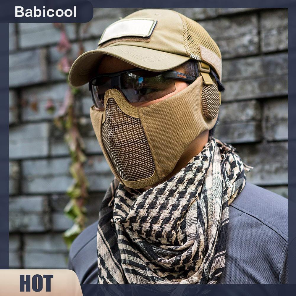 Adjustable Half Face Steel Wire Mesh Mask With Ear Protection For ...