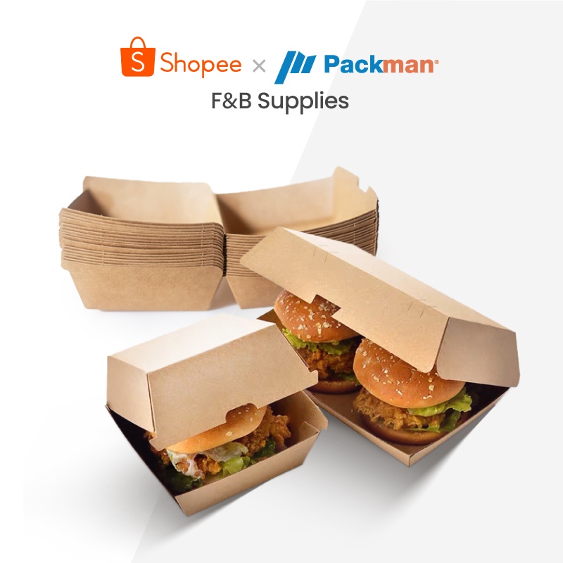 Kraft Paper Burger Box│Cardboard Sausage Box│F&B Packaging ...