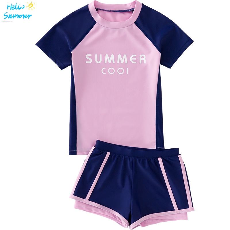 Ready stock Swimsuit for kids 7-17 yrs Children's and teenagers' split ...