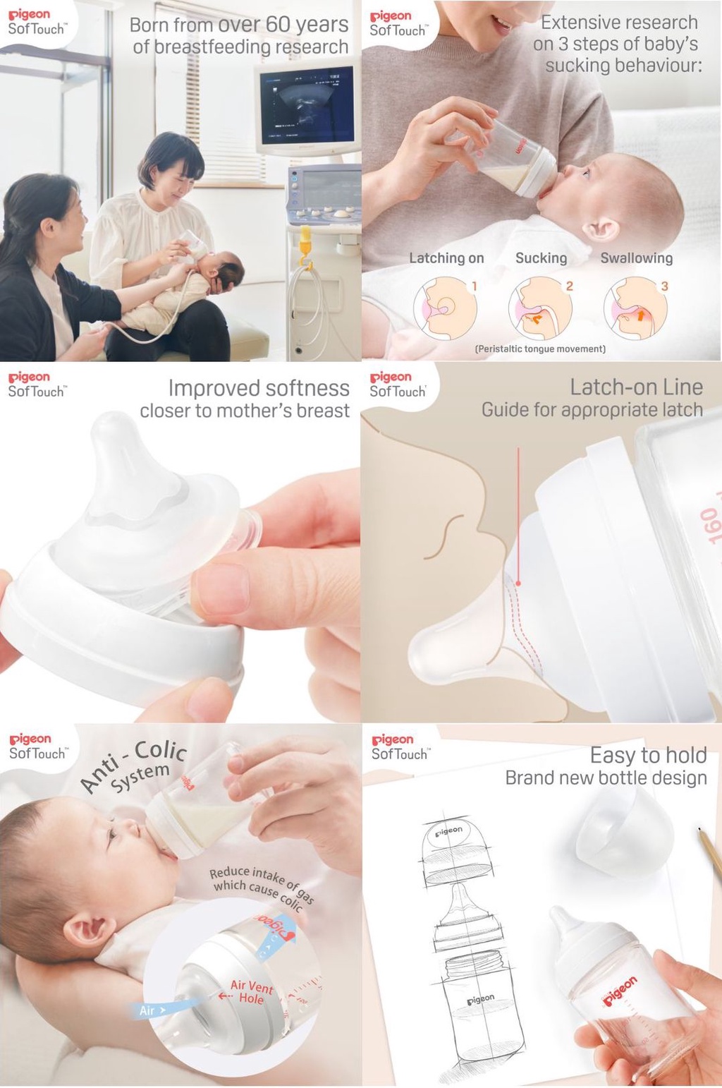 Pigeon SofTouch Peristaltic PLUS Wide Neck PP/BPP Bottle Clear TWIN PACK (2 Sizes) | Shopee ...