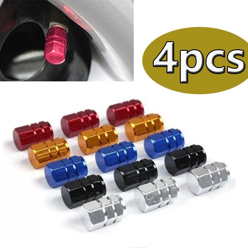 Aluminum 4pcs Alloy Car Wheel Tire Valve Caps Tyre Rim Stem Covers ...