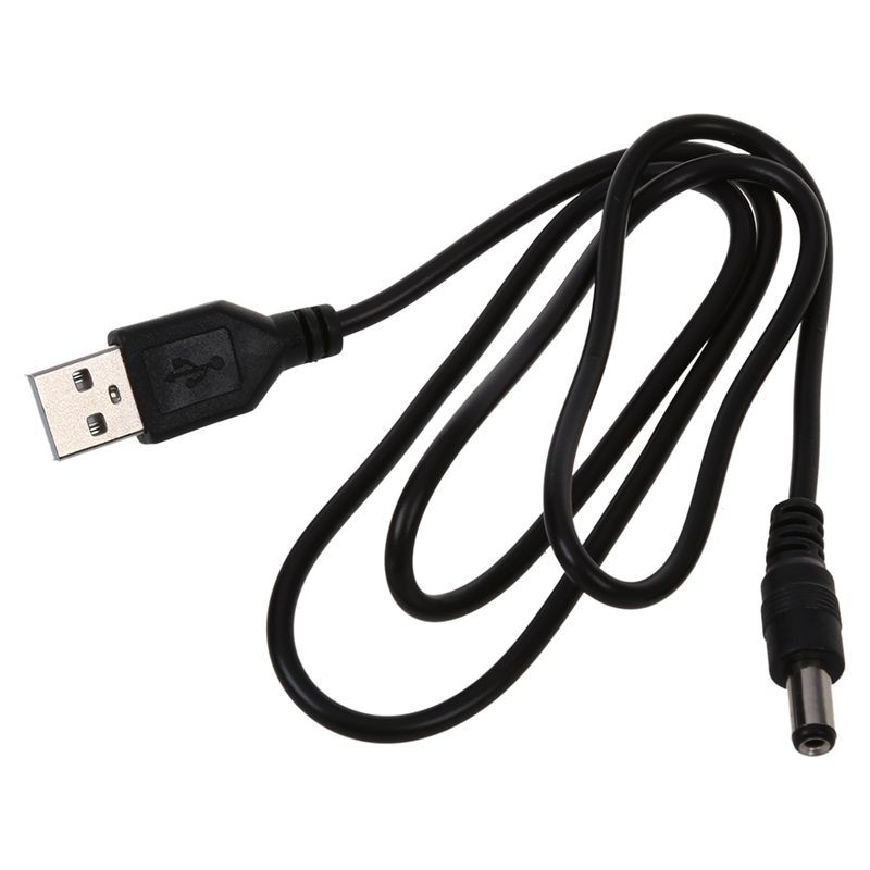 USB Cable 5.5mm / 2.1mm 5V DC Barrel Jack Power Cable (Black, 75cm ...