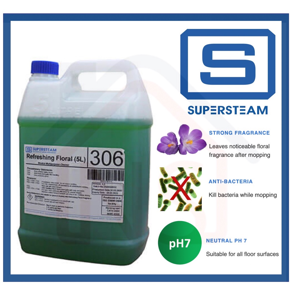 SUPERSTEAM REFRESHING FLORAL (306) Multipurpose Floor Cleaner 5L ...