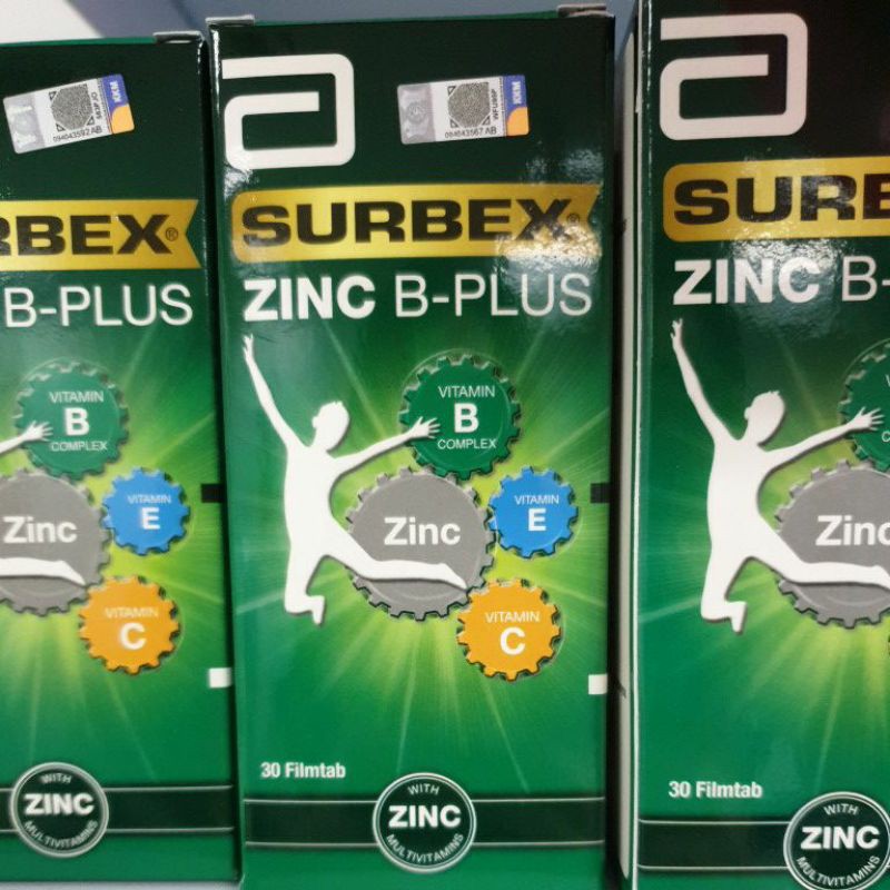 Surbex Zinc B-Plus Vitamin B Complex + Zinc for Stamina & Energy 30s ...