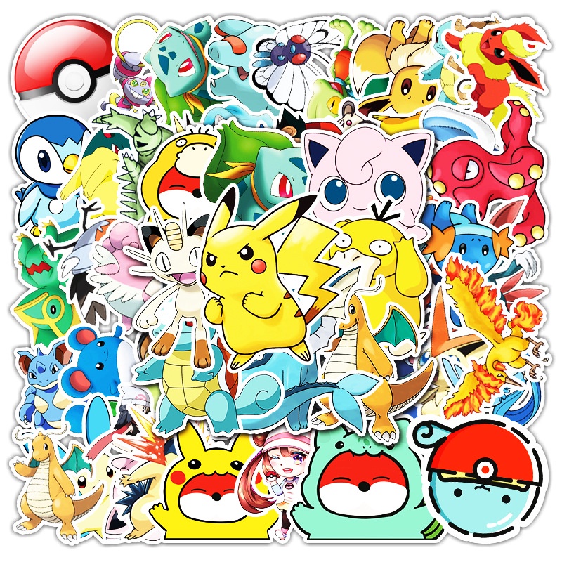 Pokemon Pikachu Koda Duck Wonderful Frog Seed Cartoon Sticker ...
