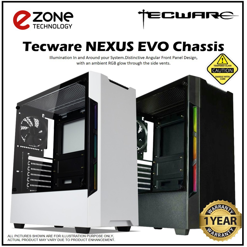 Tecware Nexus Evo Chassis Black/White | Shopee Singapore