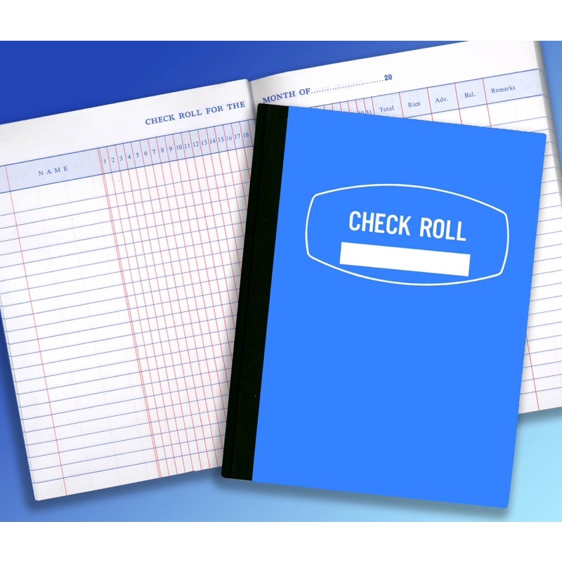 Hard Cover Monthly Check Roll Book/Record Book 210x160mm Blue for ...