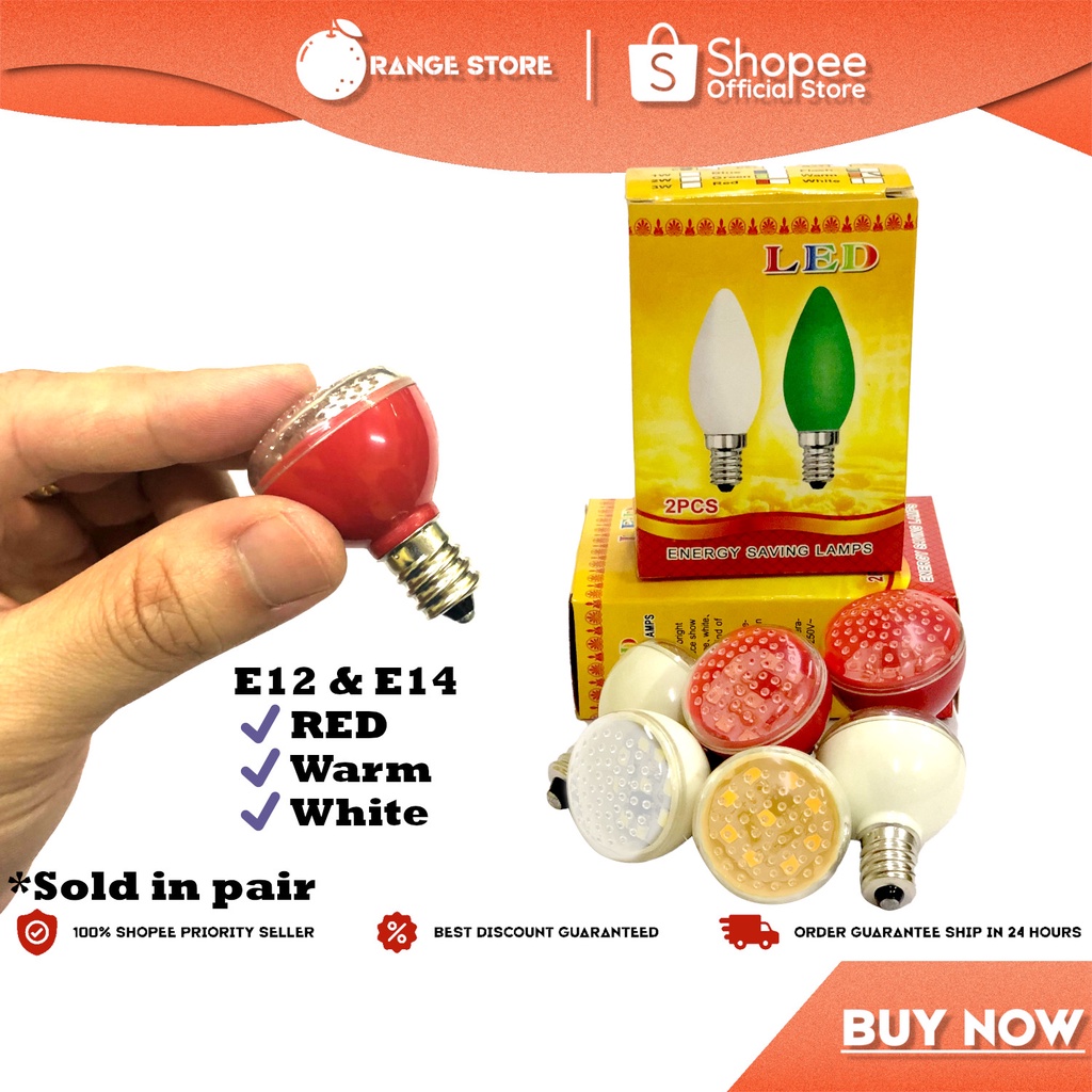 [2 Pcs] LED Lantern Light Bulb E12 E14 Buddha Prayer 神台 Light | Shopee ...