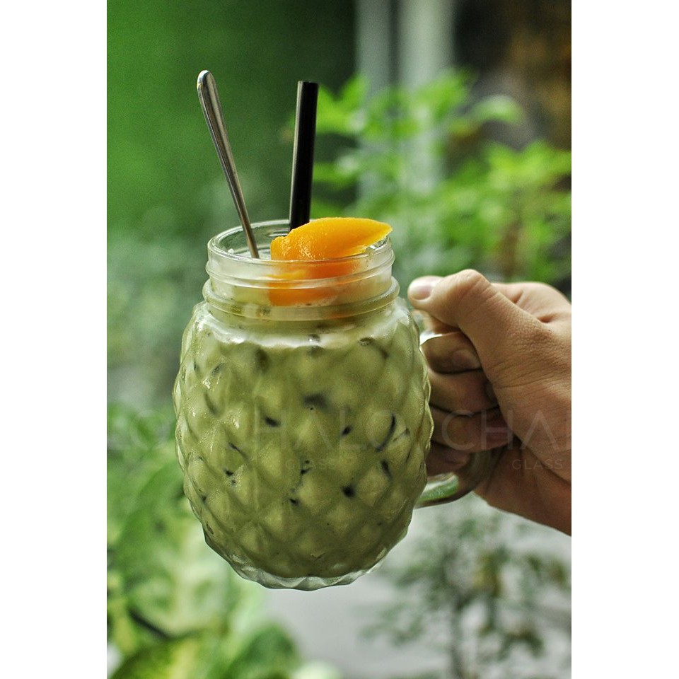 Pineapple-shaped Glass Cup 500ml (With Lid) | Shopee Singapore
