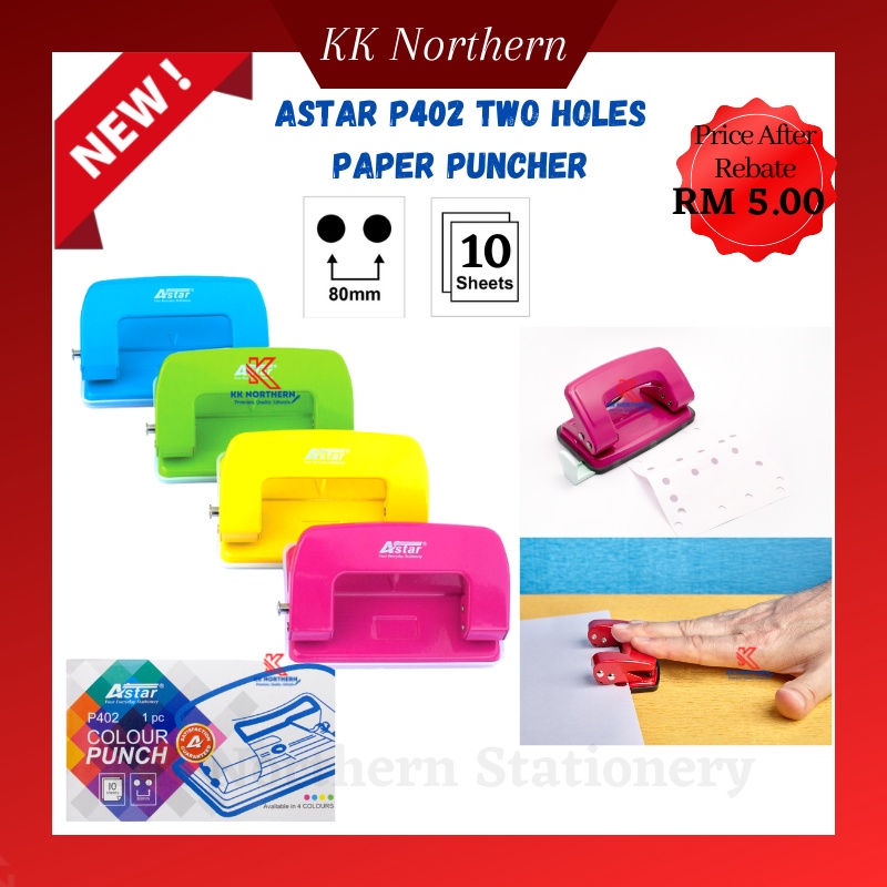 Astar P402 Two Holes Punch / Paper Punch / Penebuk Lubang Kertas ...