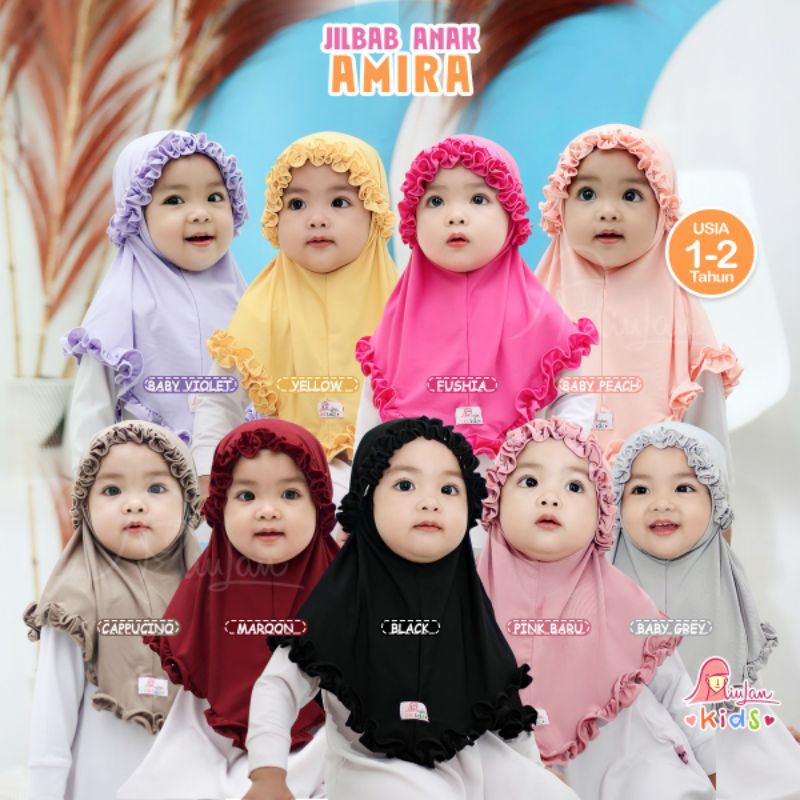 AMIRA Children's Hijab Uk.1 by Miulan / Toddler Hijab Headscarf ...