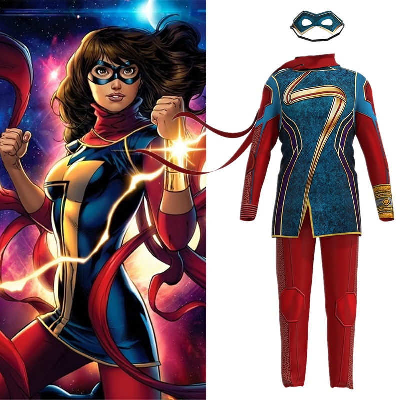 Ms.Marvel Costume Kamala Khan Cosplay Captain Superhero Movies Comic ...