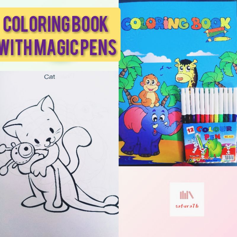 Coloring Book / Coloring Book with magic pens Coloring Book Marker Pen ...