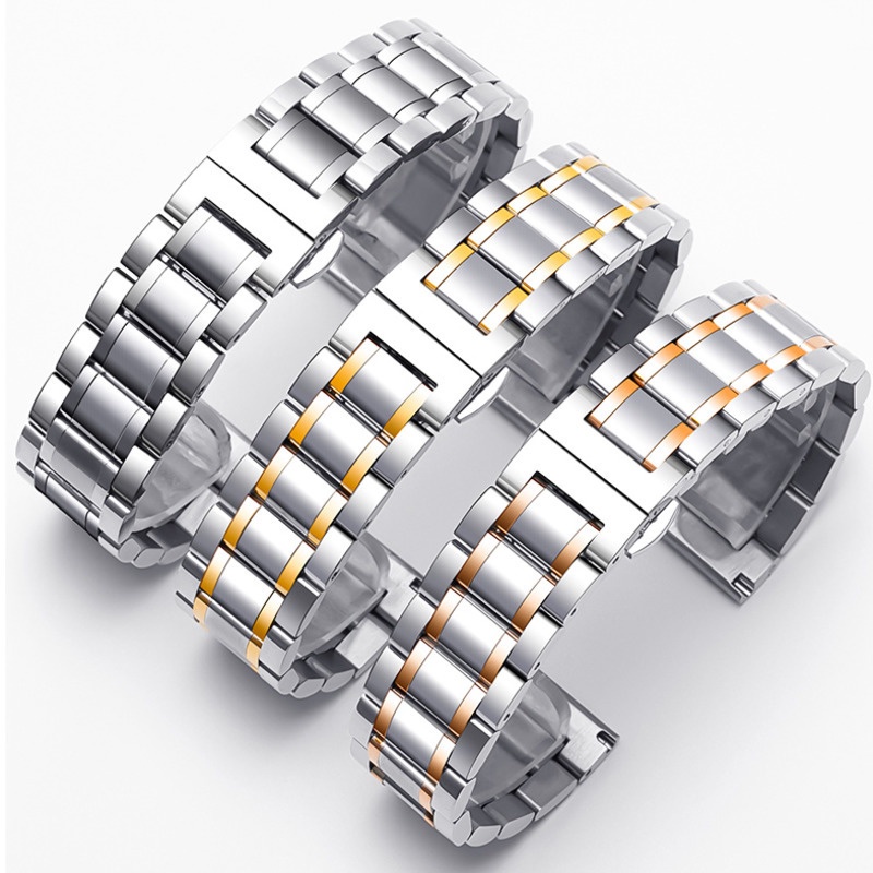 Stainless Steel Strap For LONGINES Five-bead Solid Metal Belt WatchBand ...