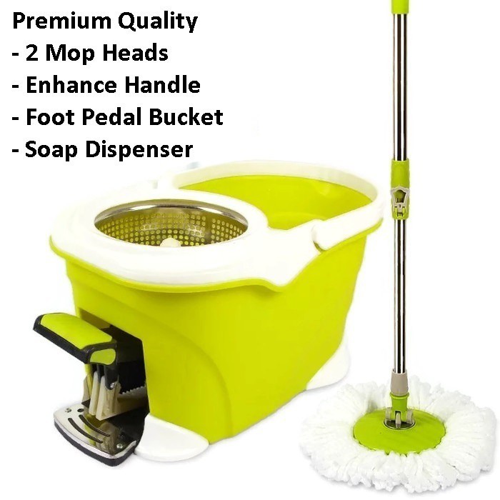 Spin Mop with Foot Pedal and Enhance Handle Bar | Shopee Singapore