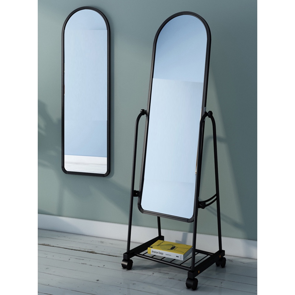 【SG Local Stock】Standing Floor Mirror with Wheels Rollers Wall Full ...