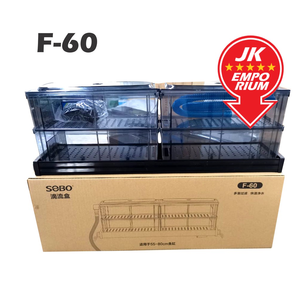 Sobo F-60 (2 feet) Trickle Drip Filter Box 2 Layers 60cm Aquarium Top ...