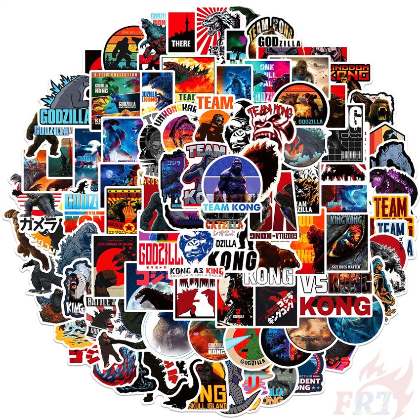 100Pcs/Set King Kong vs. Godzilla Series A Stickers Classical Monster ...