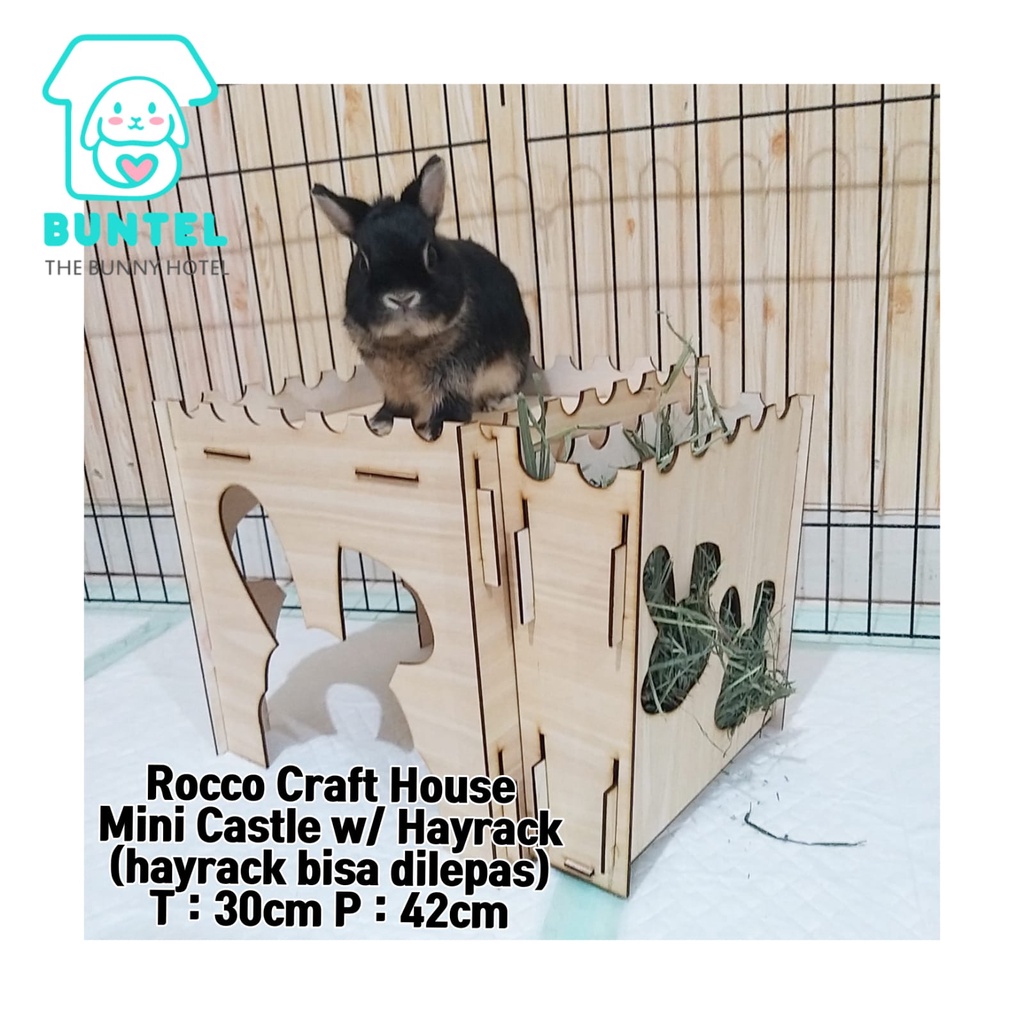 Rocco DIY Castle Cardboard Rabbit Toy Hideout House Castle Hayrack ...