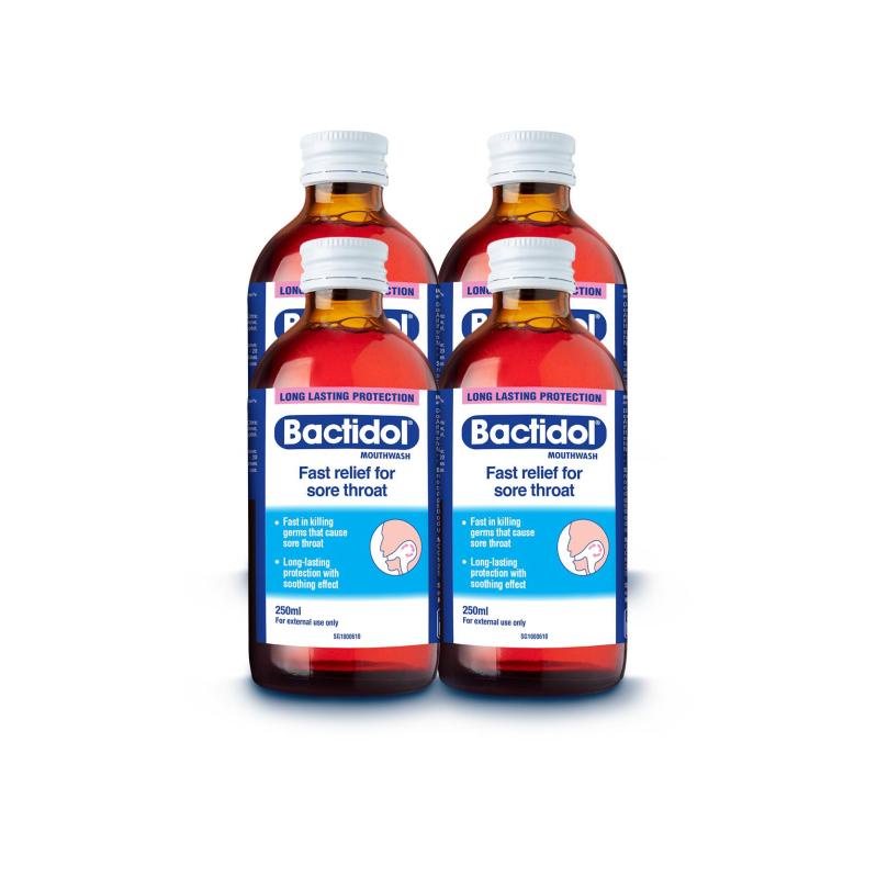 [Bundle of 4] Bactidol Mouthwash, 250ml | Shopee Singapore