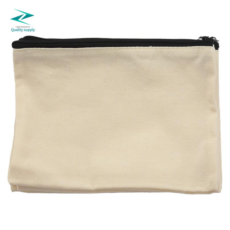 12 Pack Canvas Zipper Bags, Blank DIY Craft Pouches for Travel Cosmetic Makeup Bags, Pencil Case ...
