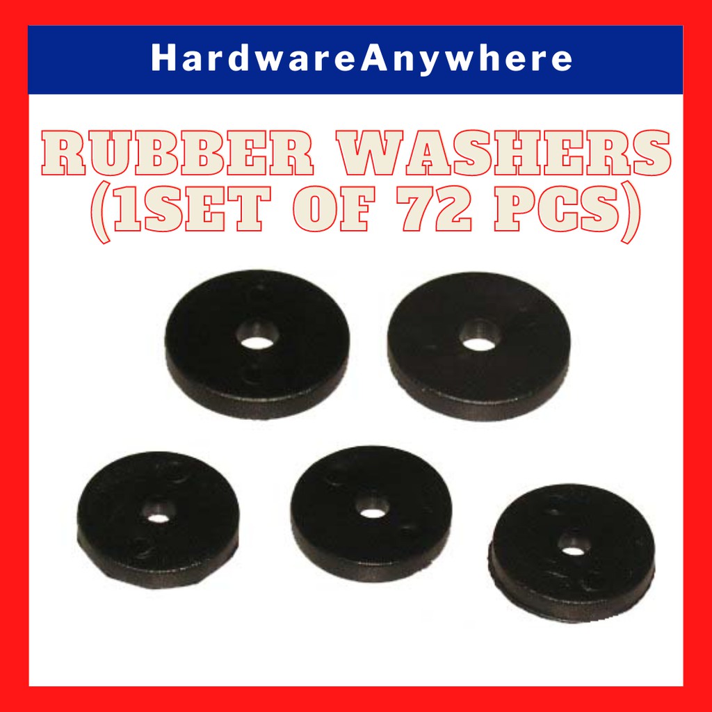 Rubber washers / Flat rubber rings / O rings [1 set of 72pcs] 15mm(1/2 ...