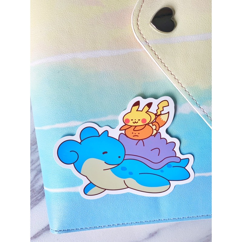 💖WATERPROOF💖Pokemon Lapras with Pikachu & Vulpix Laptop/Luggage Sticker ...