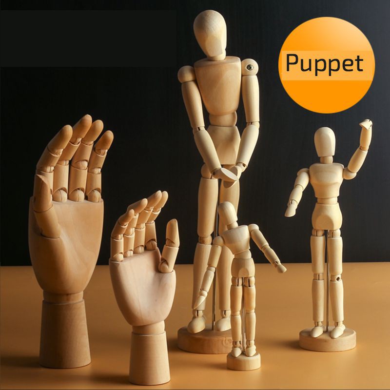 Drawing Wooden Puppet Model Sketch Painting Wooden Hand Flexible ...