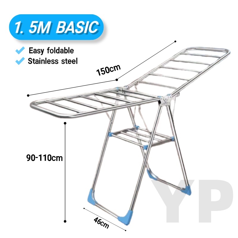 (SG STOCK) High quality stainless steel Clothes Drying Airer Rack ...