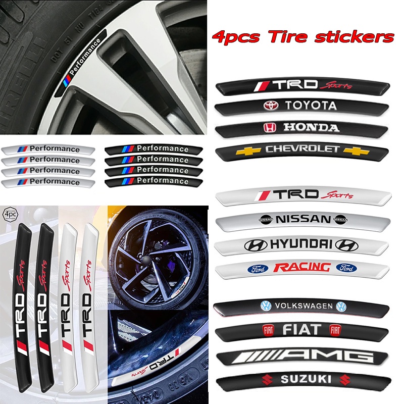 4pcs Car Sticker Wheels Sticker Race Car Rims Car Tire sticker ...