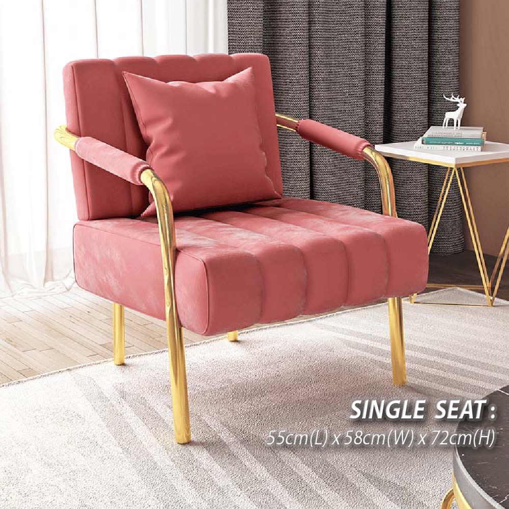 QB SF020 Sofa Nordic Elegant Velvet Wavy Small Sofa Baldu Living Room ...