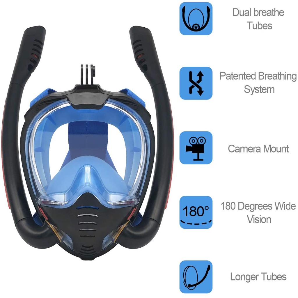 3H Anti-Fog Full Face Diving/2IN1 Diving&Snorkel Mask c/w Camera Mount ...